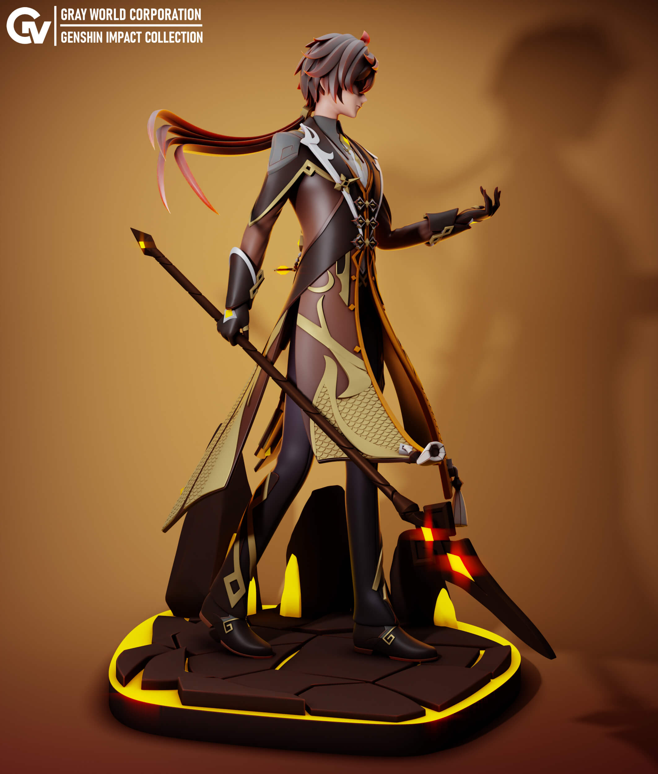 Zhongli 2 - Genshin Impact 3D Model by Gray World Corporation