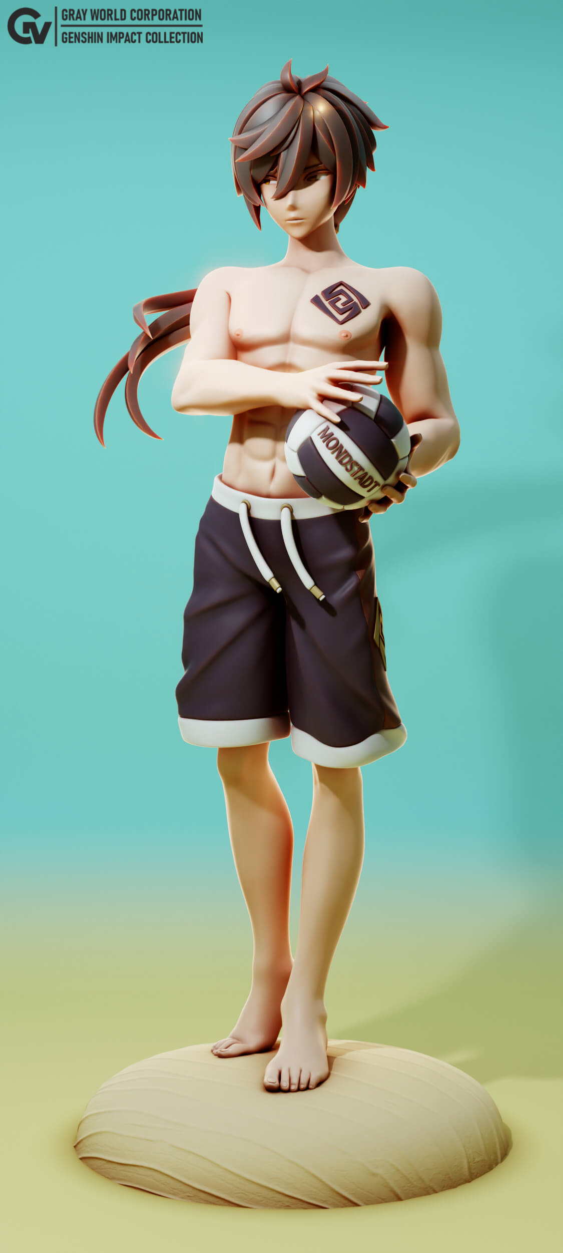 Zhongli "Archon of The Beaches" - Genshin Impact 3D Model by Gray World ...
