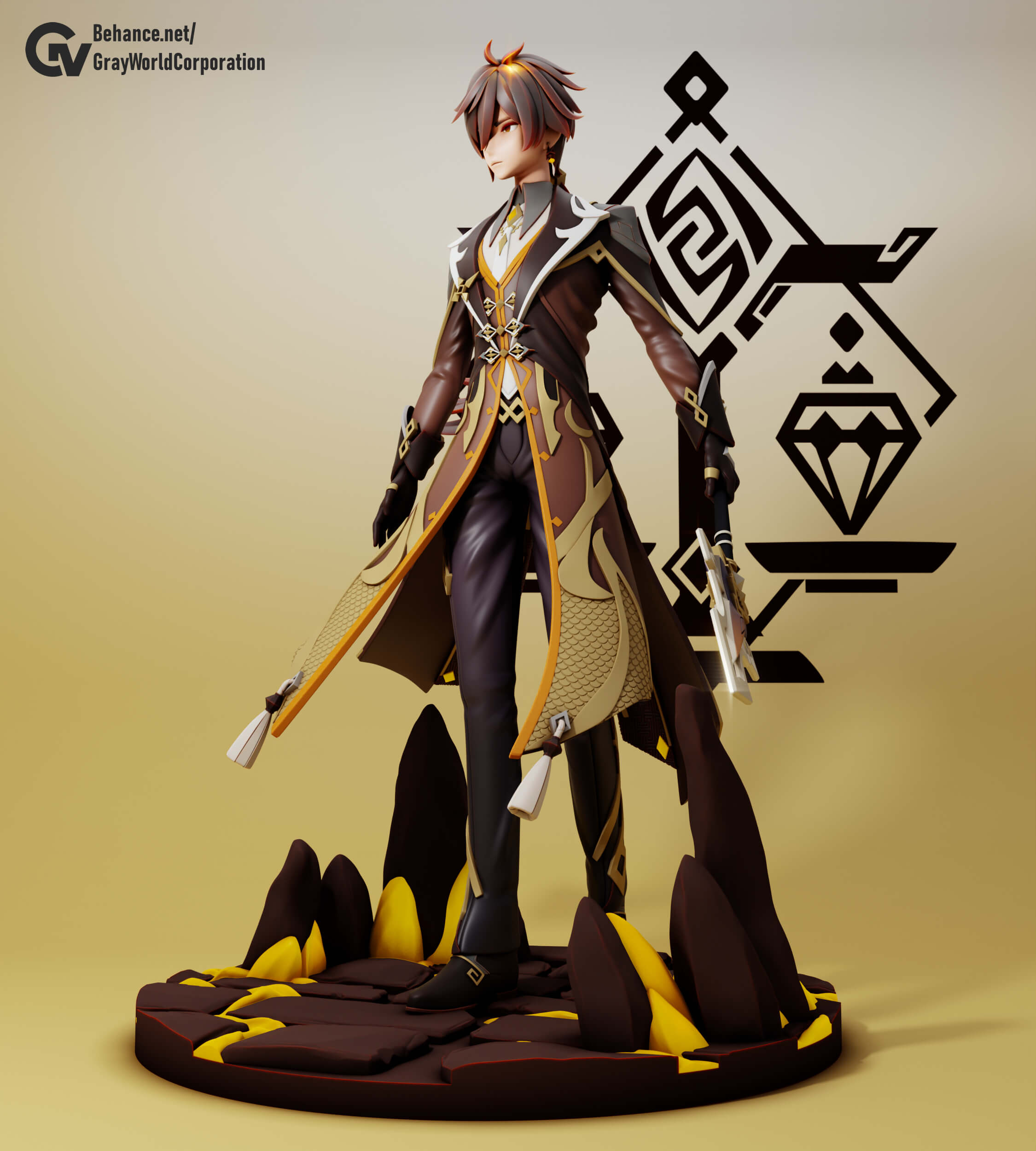 Zhongli - Genshin Impact 3D Model by Gray World Corporation
