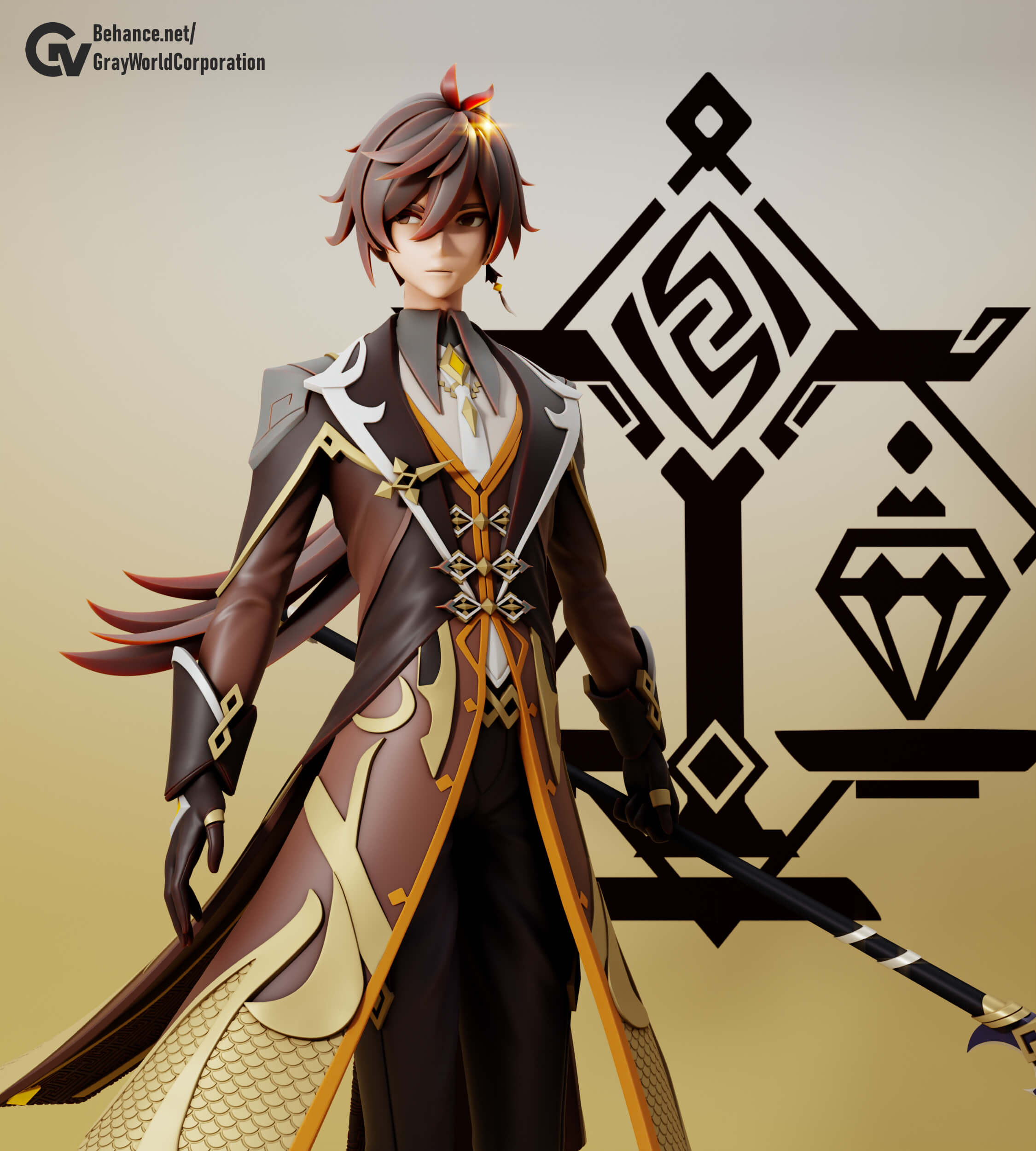 Zhongli - Genshin Impact 3D Model by Gray World Corporation