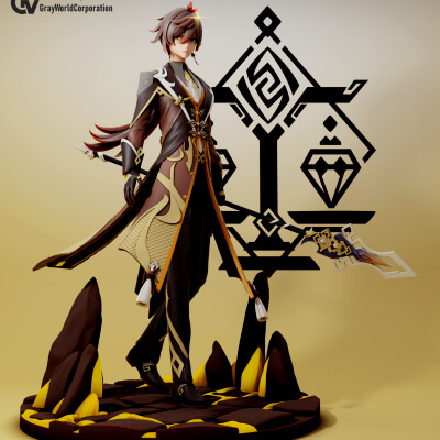 Zhongli - Genshin Impact 3D Model by Gray World Corporation