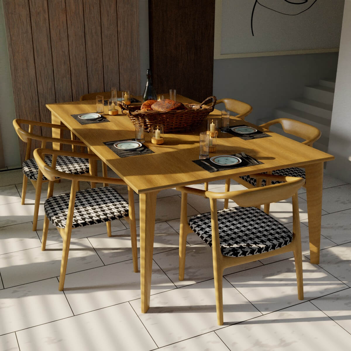 Elegant Dining Table Setting 3D Render by GreatDesignerSoftware