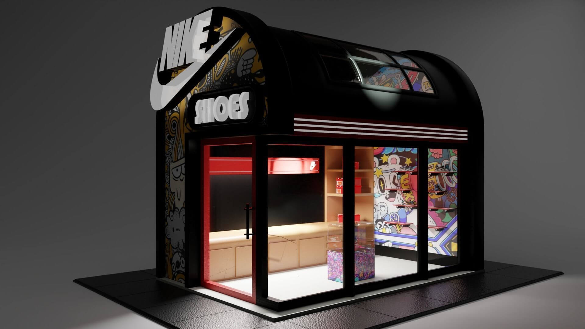 Nike Store 3D Render, Digital Art by GreatDesignerSoftware