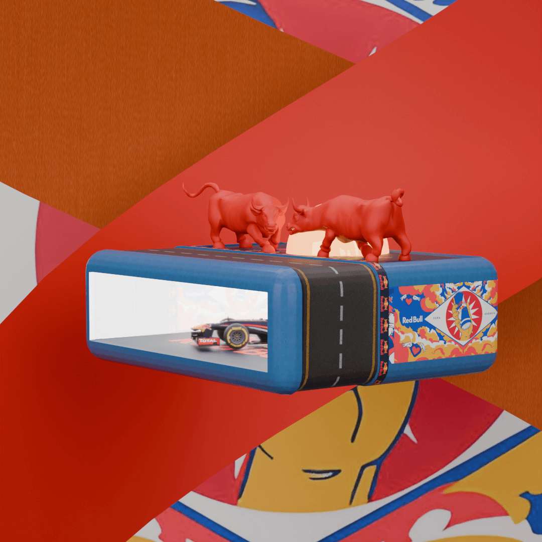 Red Bull F1 Car Display Stand Decor 3D Render