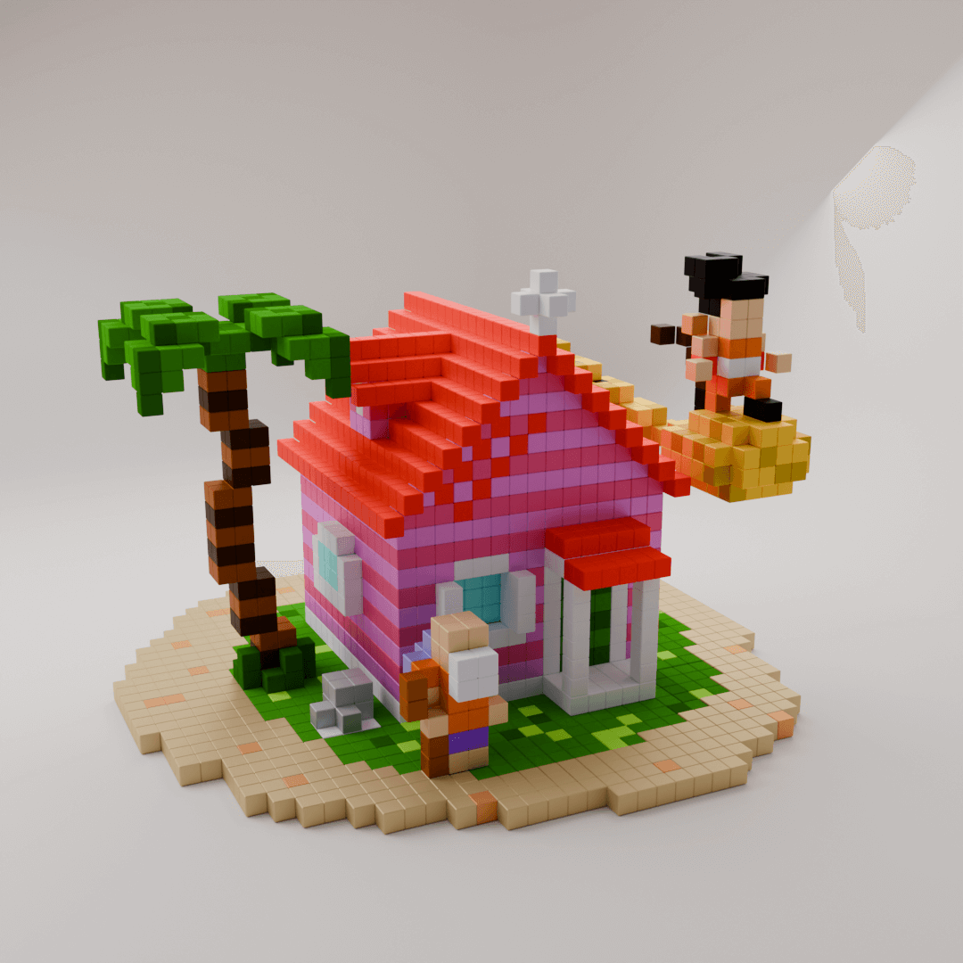 Voxel Isometric Pack Dragon Ball Inspired Characters 3D Render