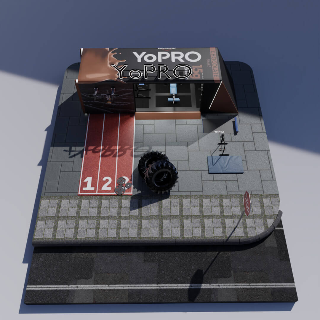 YoPRO Protein Brand 3D Render by GreatDesignerSoftware