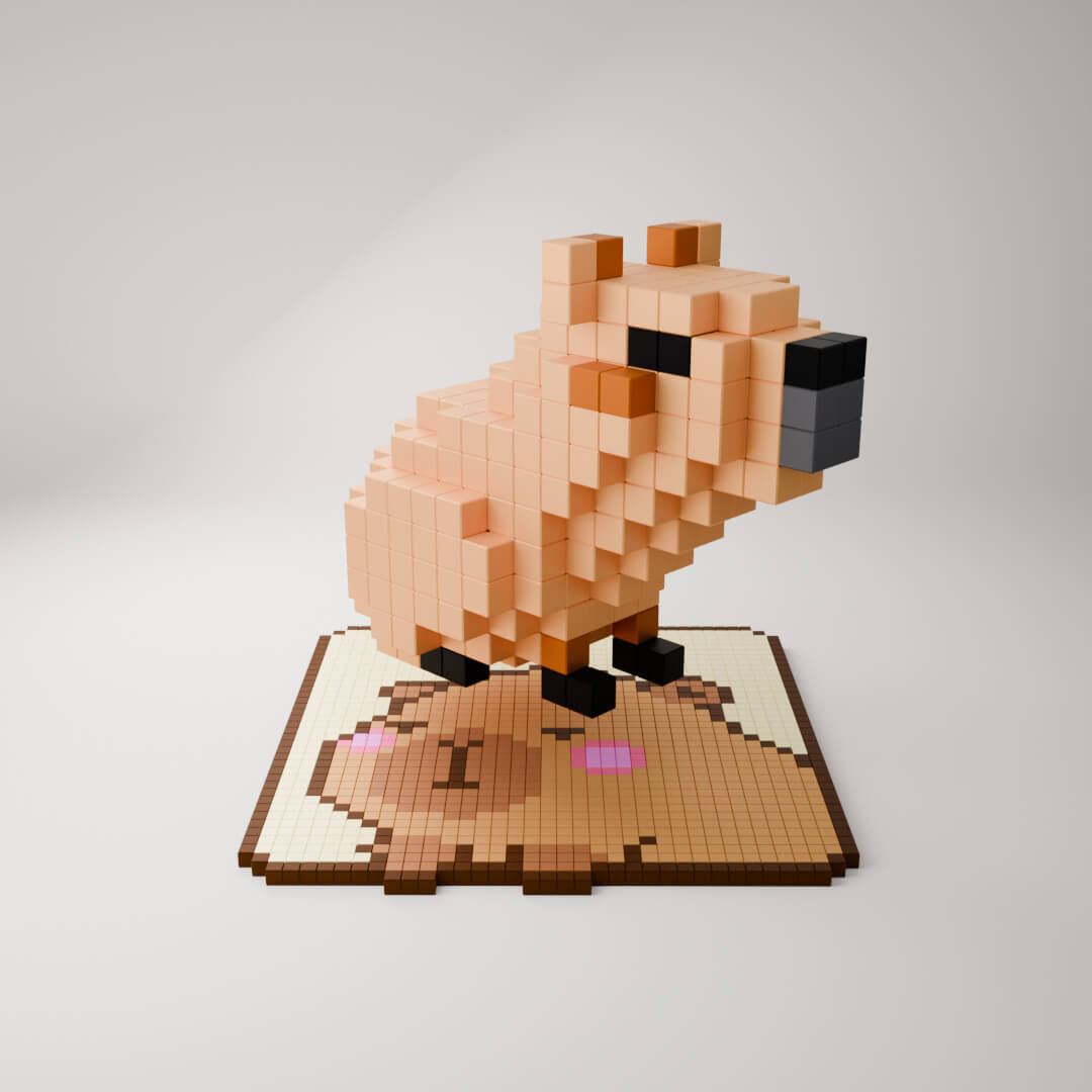 Isometric Voxel Capybara - 3D Model by GreatDesignerSoftware