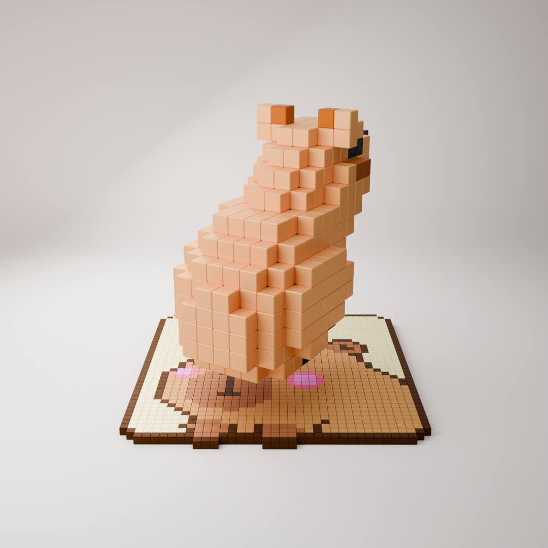 Isometric Voxel Capybara - 3D Model by GreatDesignerSoftware
