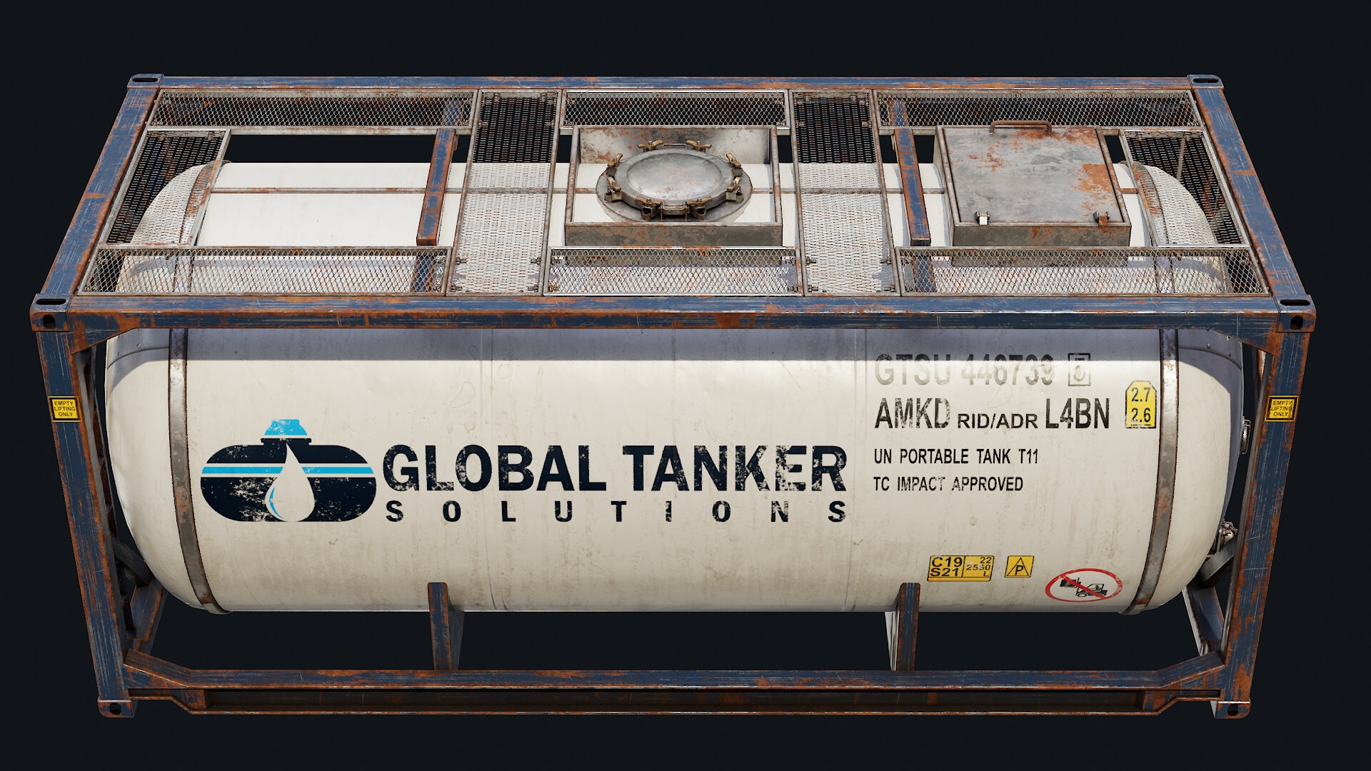 ISO Tank Container - Game Ready PBR 3D Model by Greavsie93
