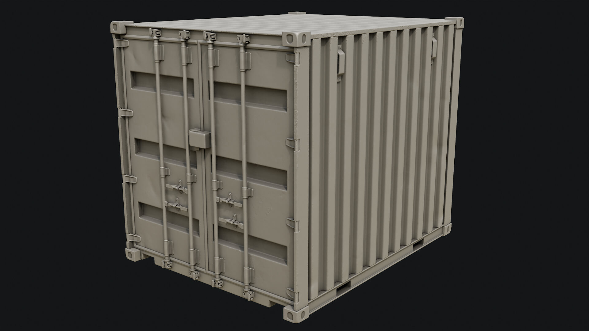 Shipping Container 10ft - Game Ready PBR 3D Model by Greavsie93