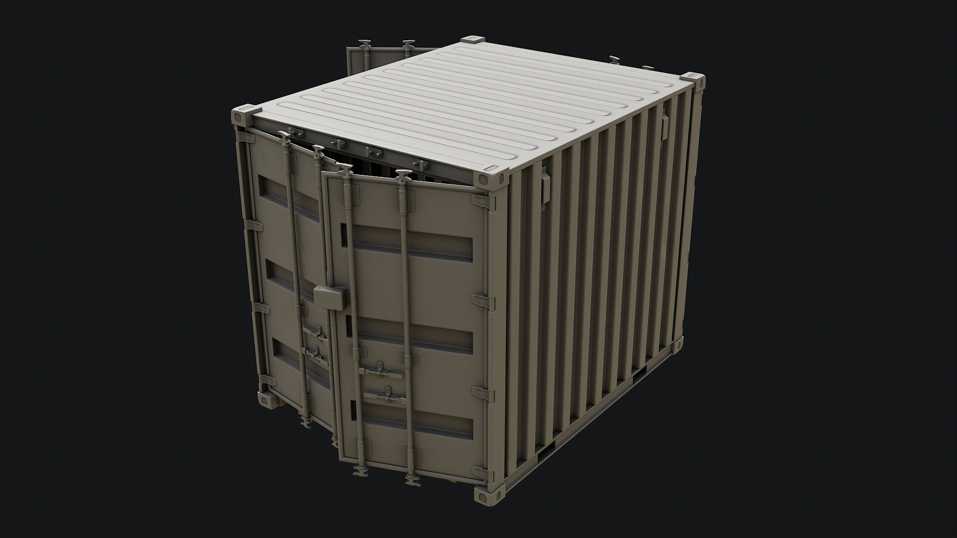 Shipping Container 10ft - Game Ready PBR 3D Model by Greavsie93