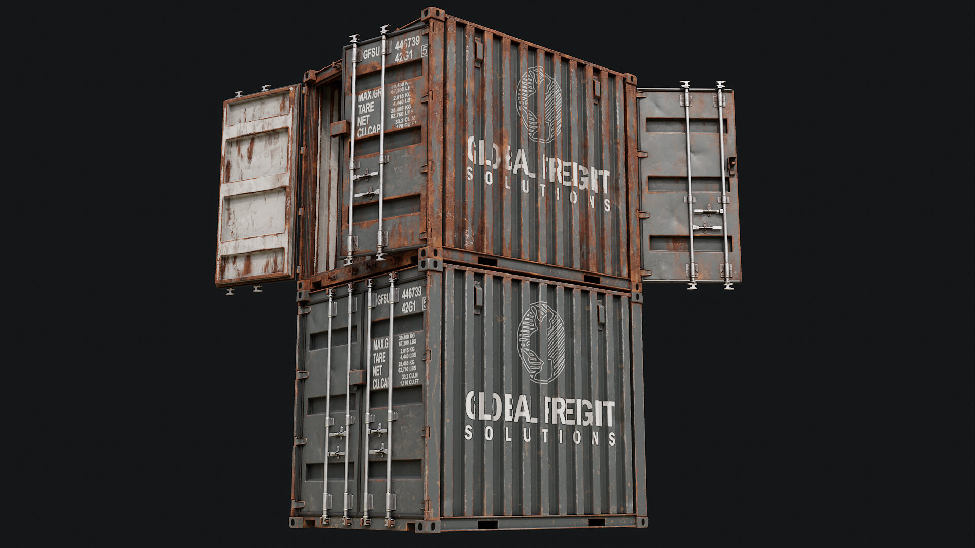 Shipping Container 10ft - Game Ready PBR 3D Model by Greavsie93