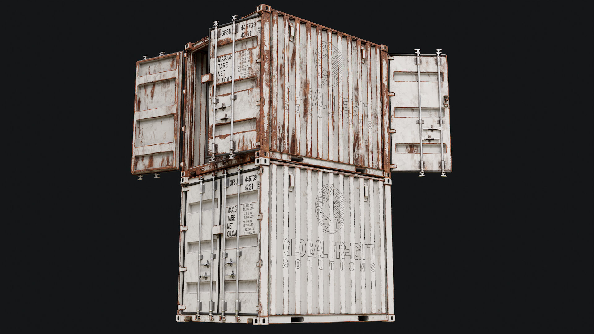 Shipping Container 10ft - Game Ready PBR 3D Model by Greavsie93