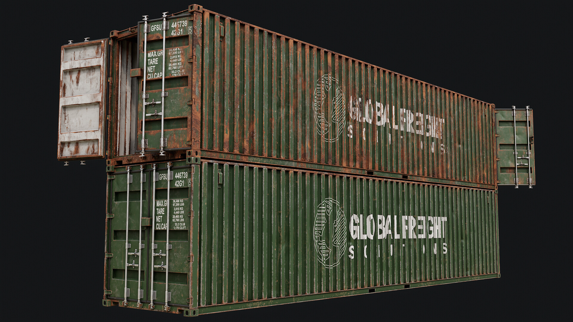 Shipping Container 40ft - Game Ready PBR 3D Model by Greavsie93
