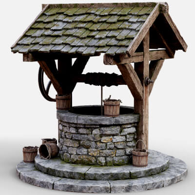 Wishing Well - Game Ready PBR 3D Model by Greavsie93