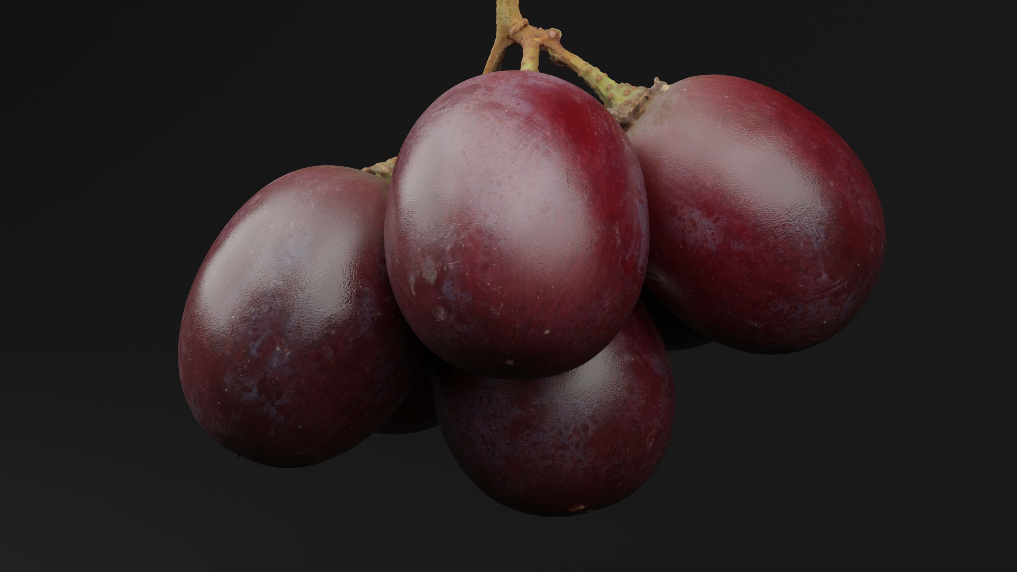 Red Grapes Fruit - 3D Model by Green Lander