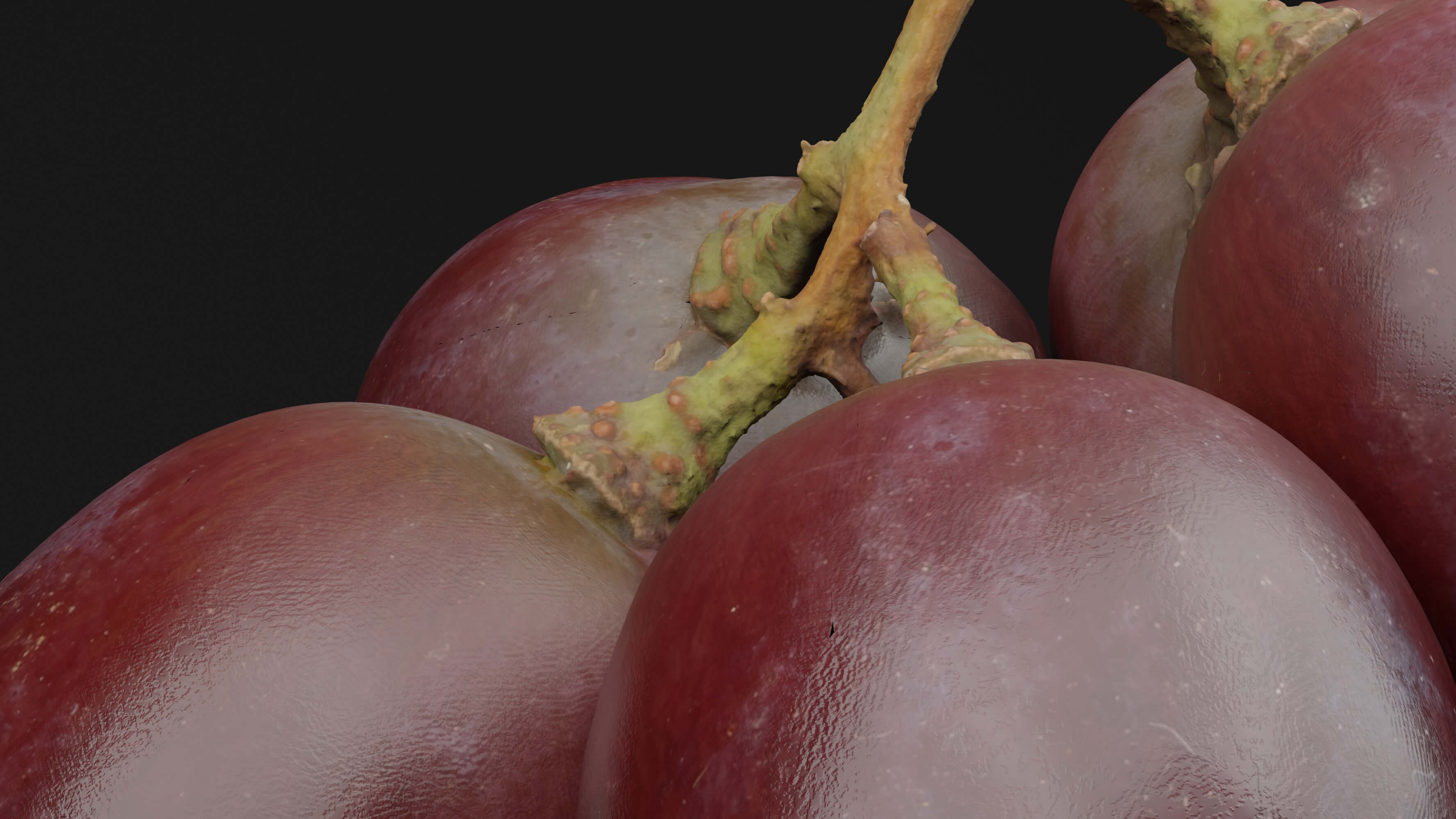 Red Grapes Fruit - 3D Model by Green Lander