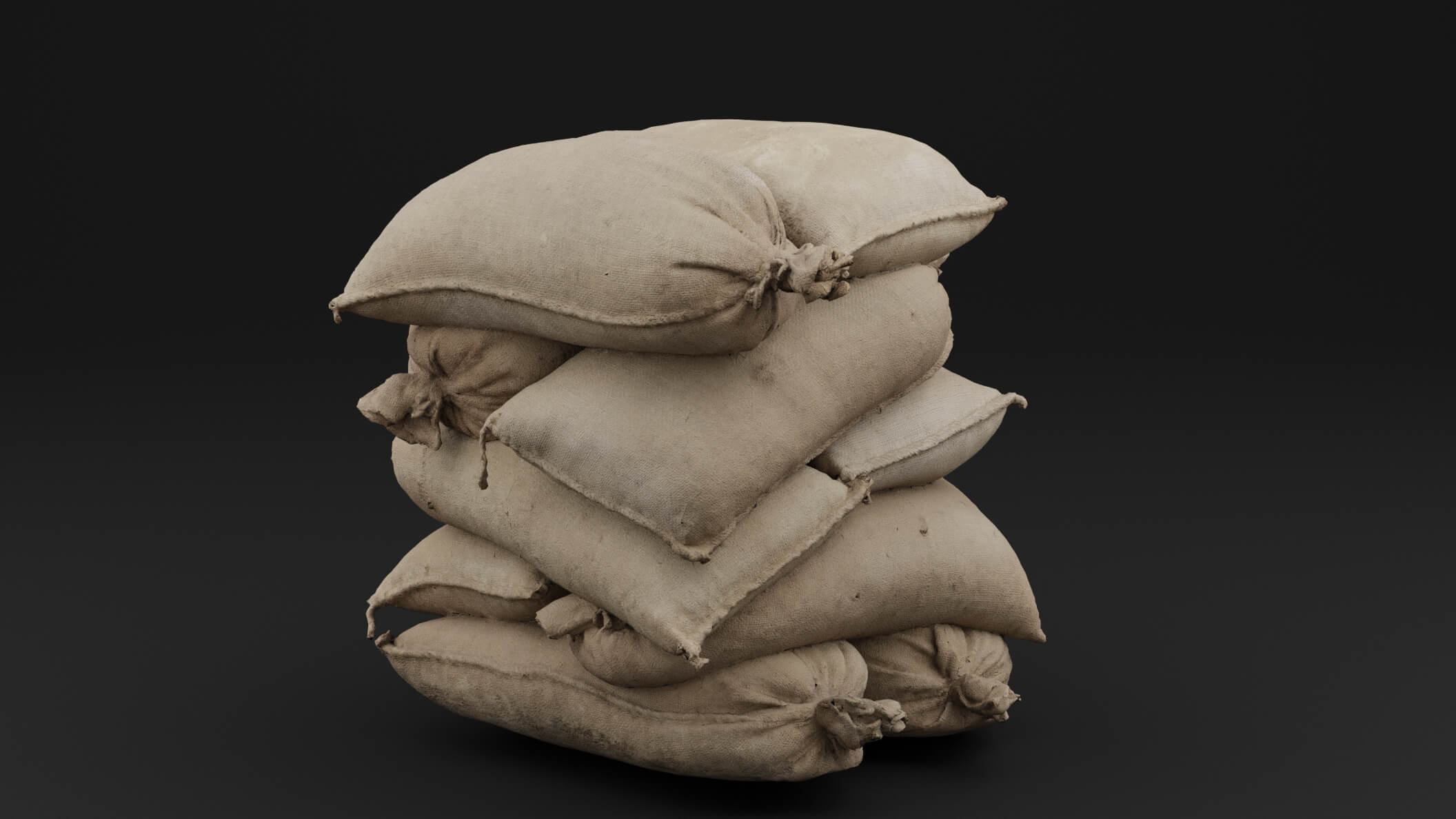 Sandbag Piles - 3D Model by Green Lander