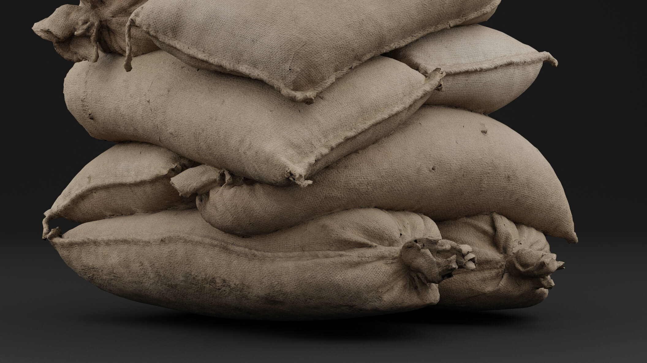Sandbag Piles - 3D Model by Green Lander