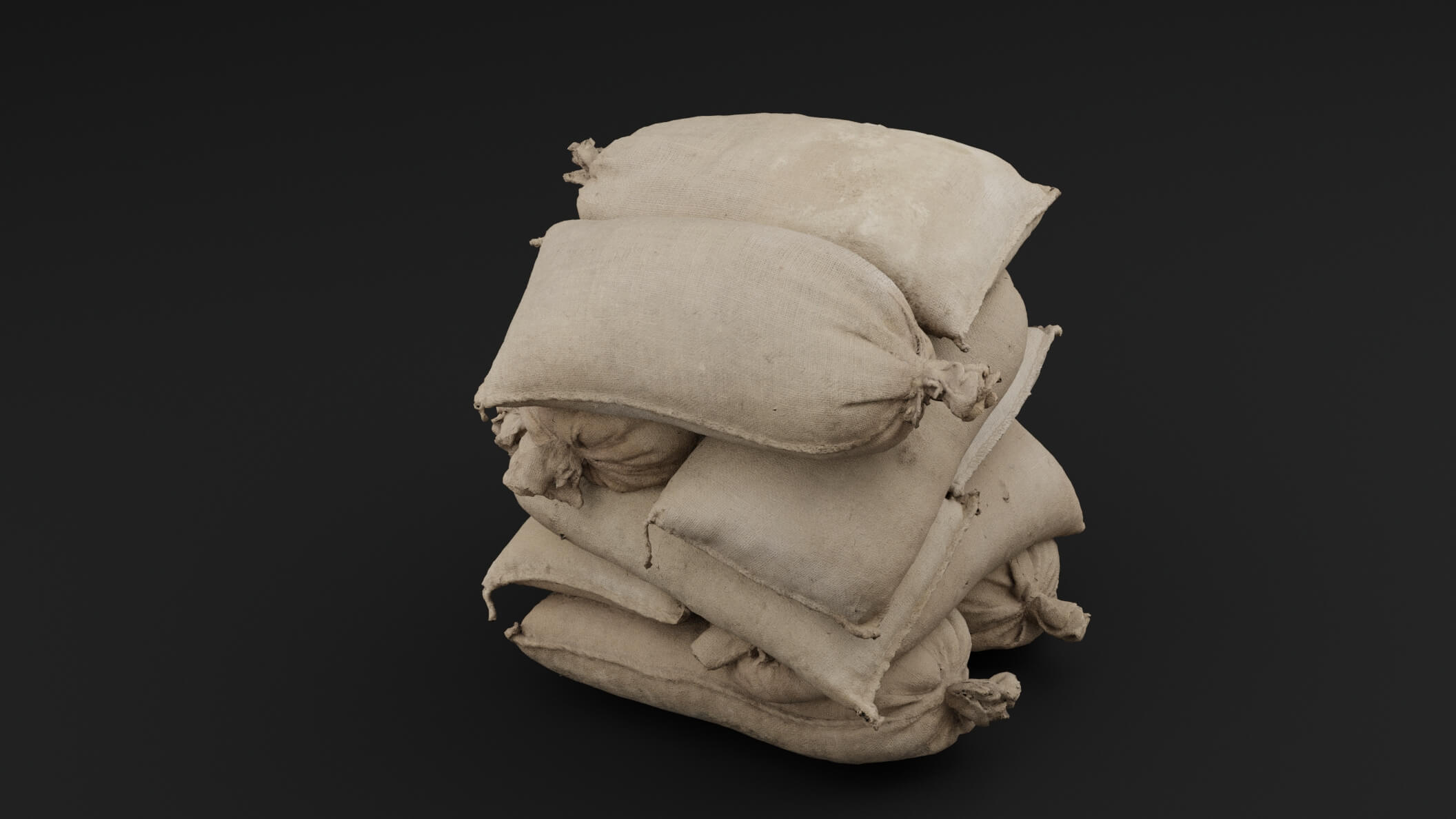 Sandbag Piles - 3D Model by Green Lander