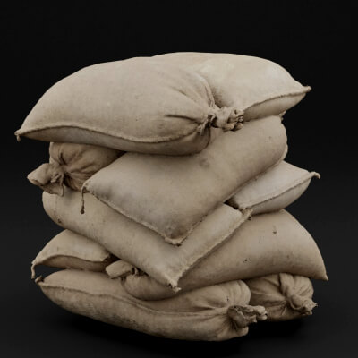 Sandbag Piles - 3D Model by Green Lander