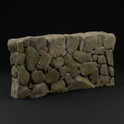 Garden Stone Wall - 3D Model by Green Lander