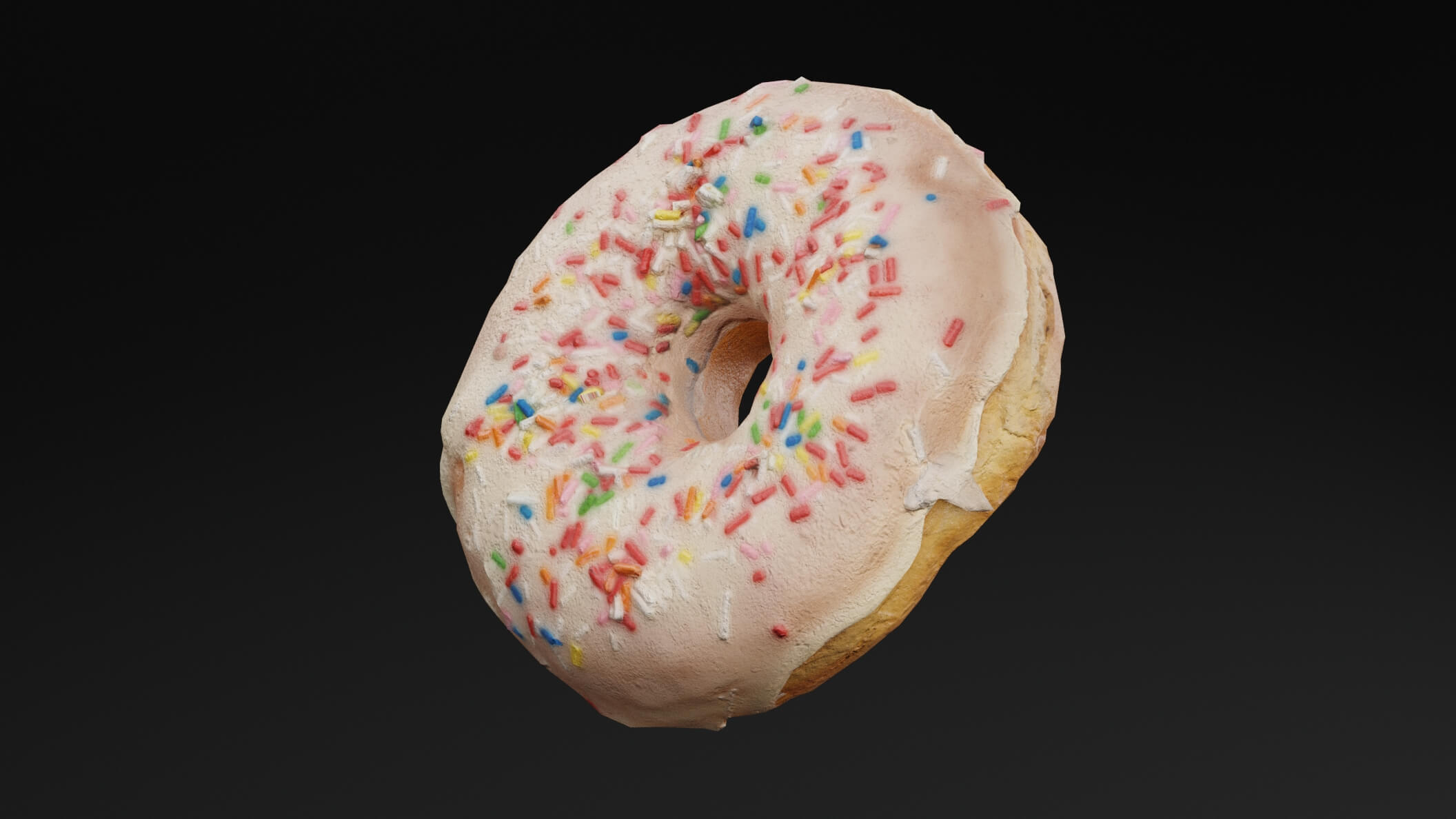 White Sprinkle Donut - 3D Model by Green Lander