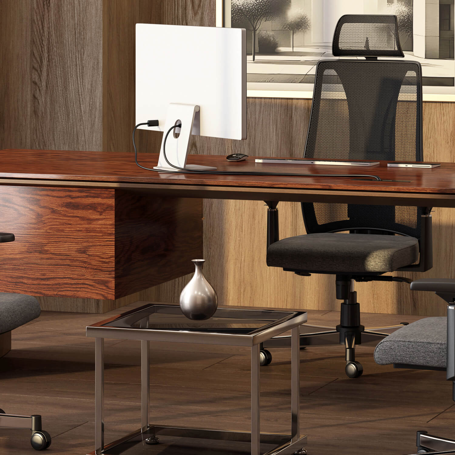 Boss Office Design With Minotti Linha Studio - 3D Model by GreenCG