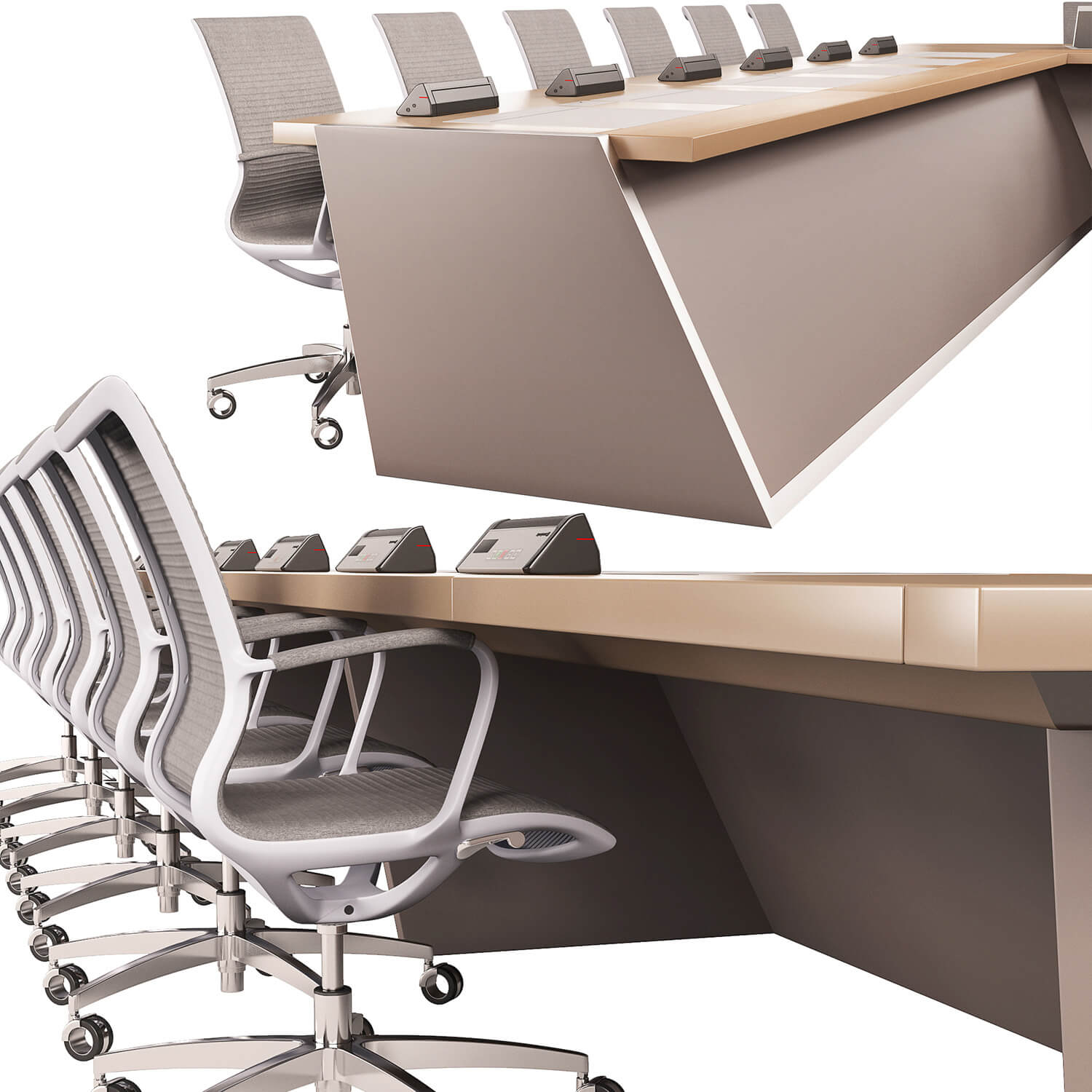 Conference Table Set 02 - 3D Model by GreenCG