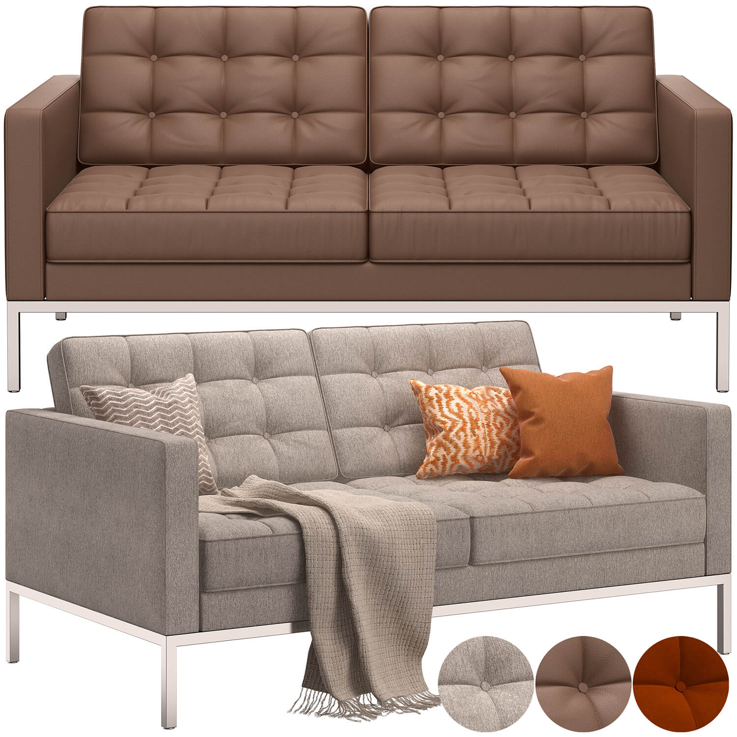 Florence Knoll Relaxed Settee - 3D Model by GreenCG