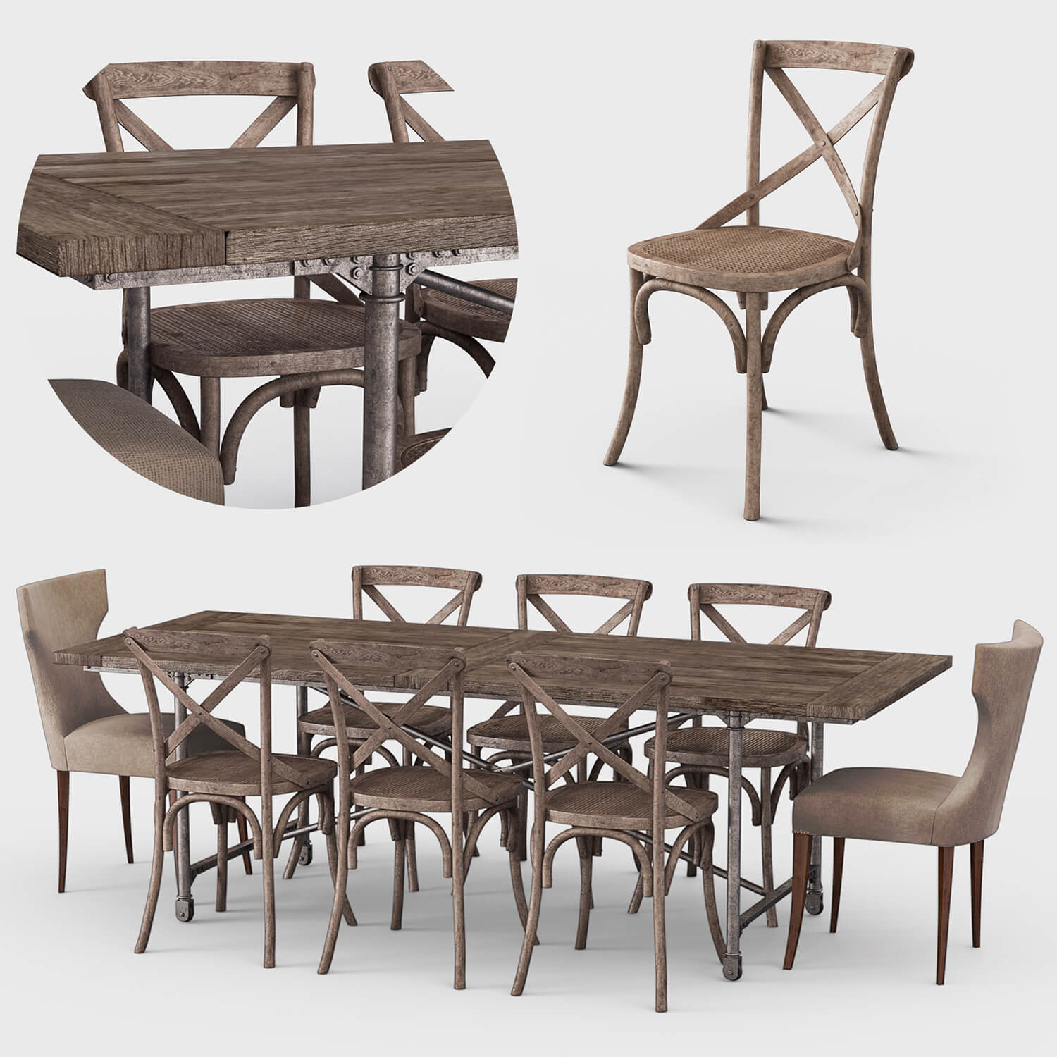 Traditional Dining Set 01 - 3D Model by GreenCG