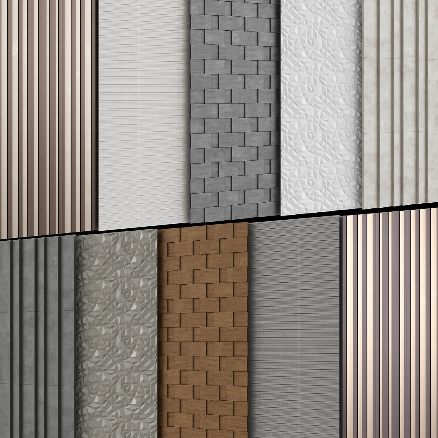 Wall Panel Set 01 - 3D Model by GreenCG