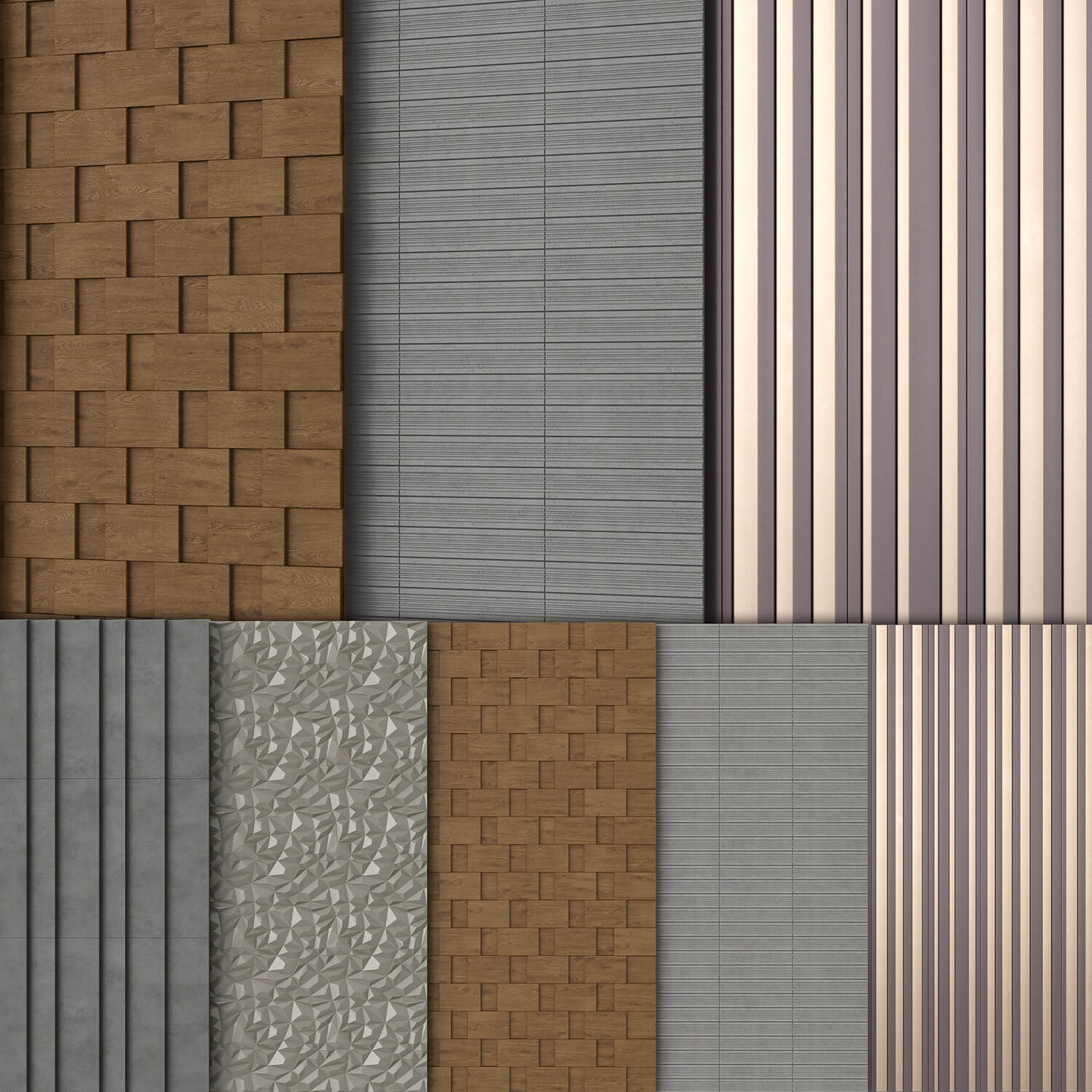 Wall Panel Set 01 - 3D Model by GreenCG
