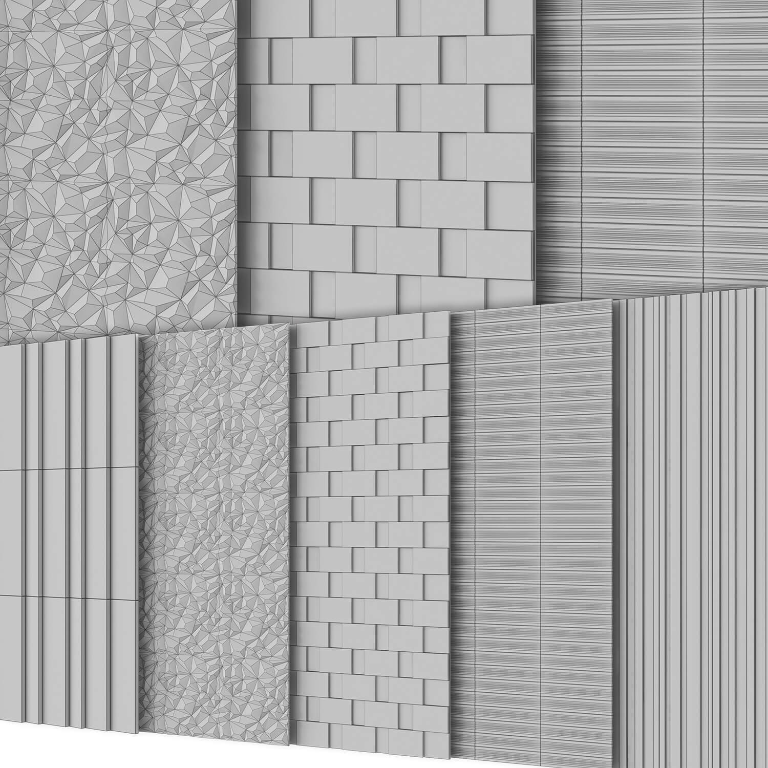 Wall Panel Set 01 - 3D Model by GreenCG