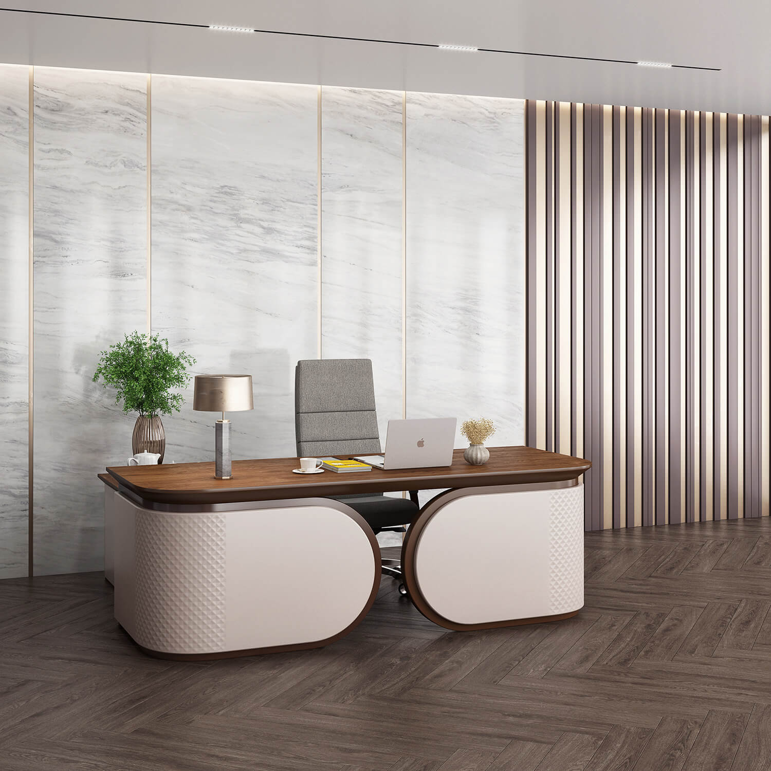 Workplace Manager Desk 01 - Boss Desk 3D Model by GreenCG