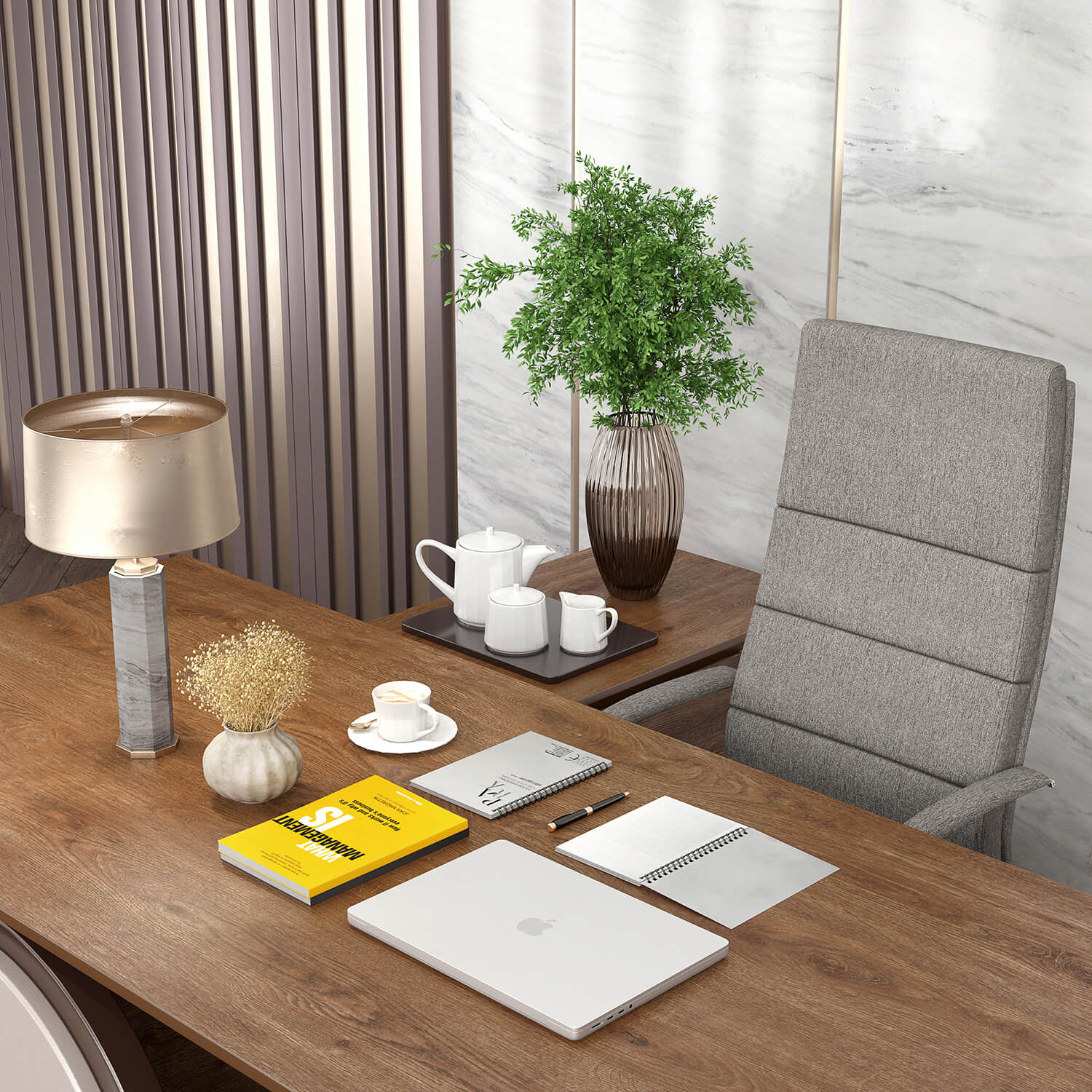 Workplace Manager Desk 01 - Boss Desk 3D Model by GreenCG