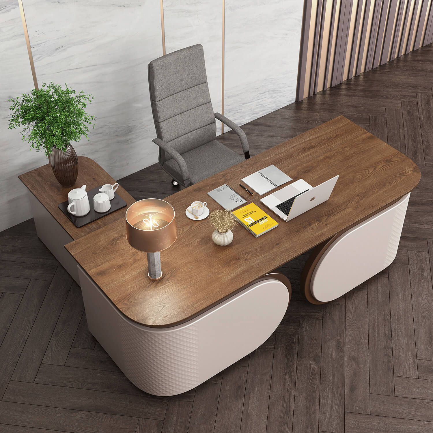 Workplace Manager Desk 01 - Boss Desk 3D Model by GreenCG