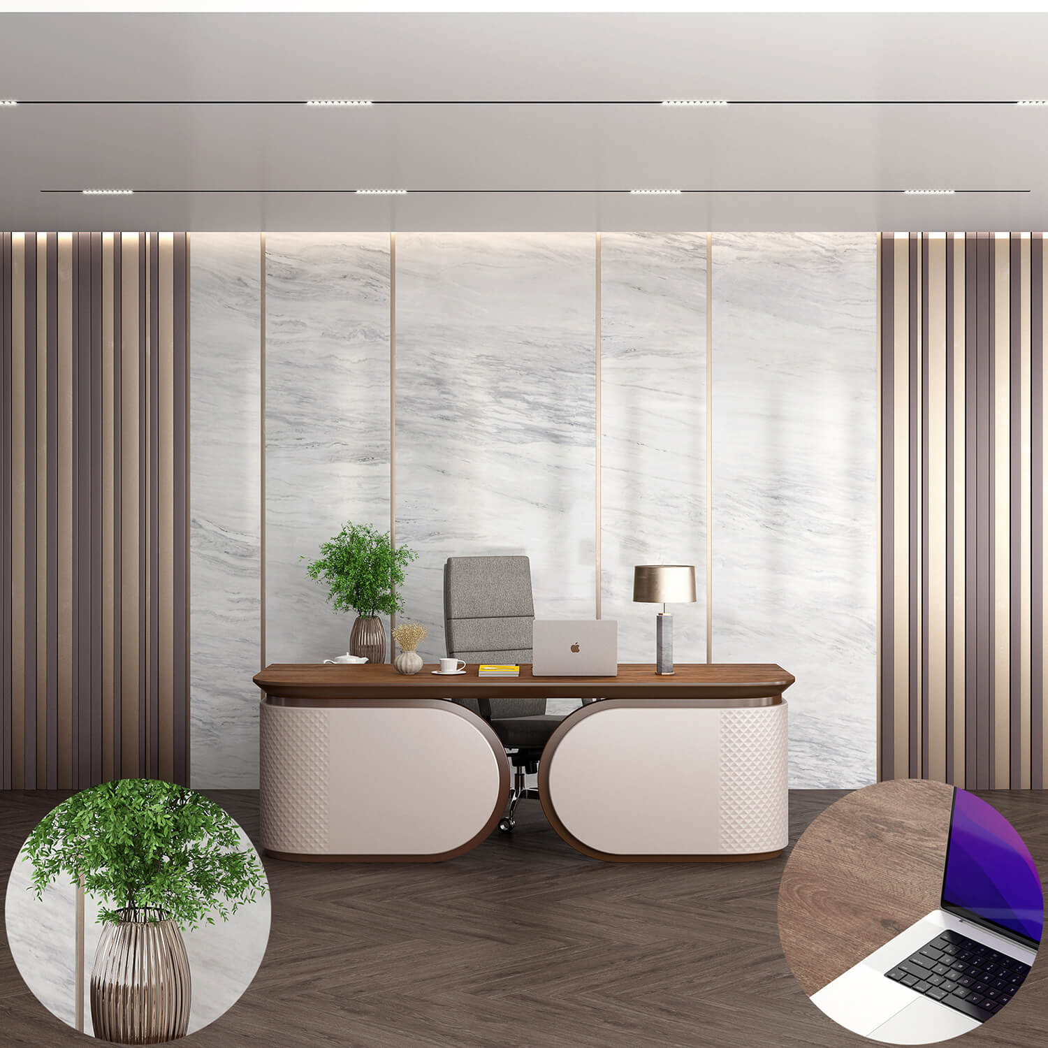 Workplace Manager Desk 01 - Boss Desk 3D Model by GreenCG