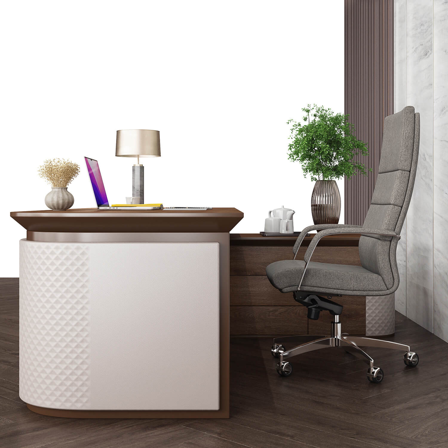 Workplace Manager Desk 01 - Boss Desk 3D Model by GreenCG