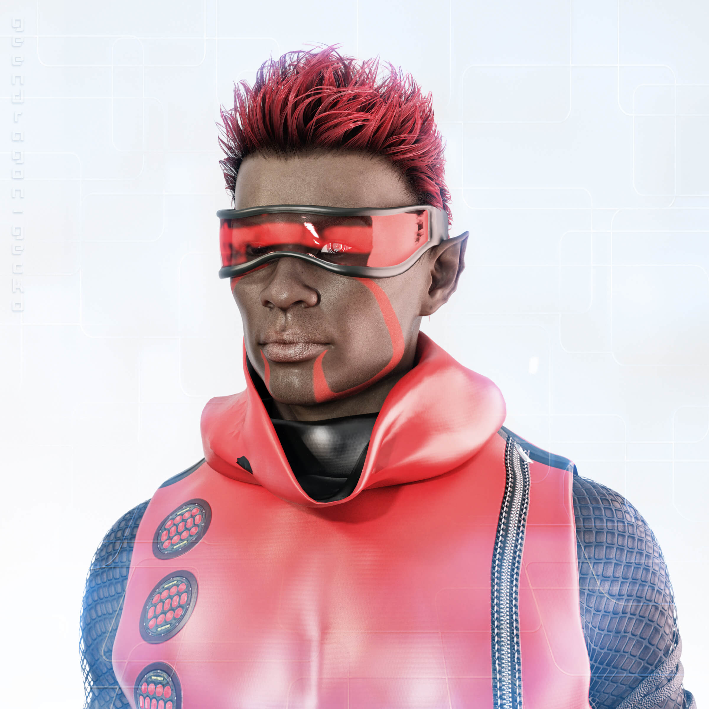 Sci-Fi Portrait 3D Render, Digital Art by greendragon-gecko