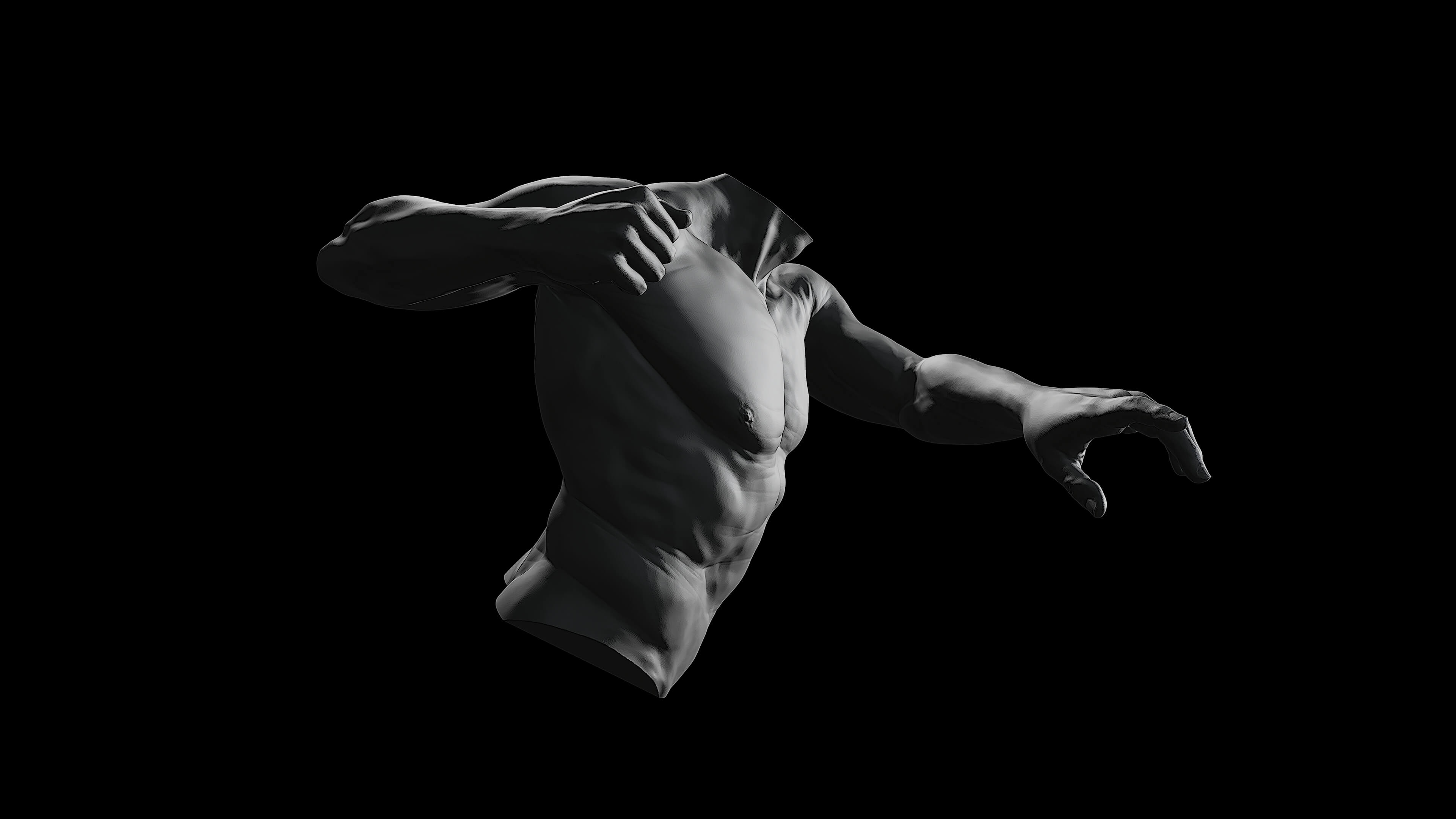 Male Torso With Arms 6 Poses - 3D Model by grihaos001