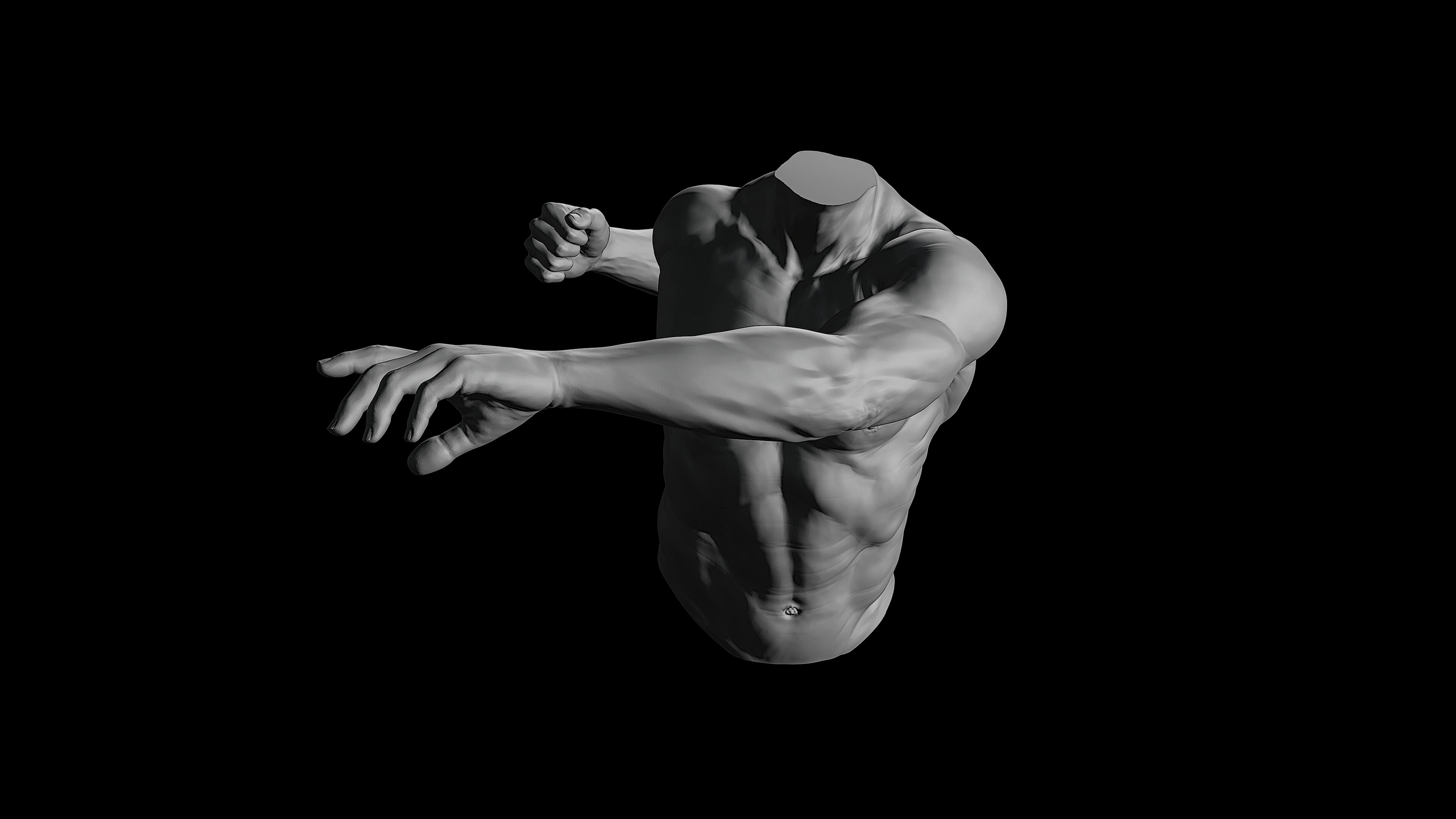 Male Torso With Arms 6 Poses - 3D Print Model by grihaos001