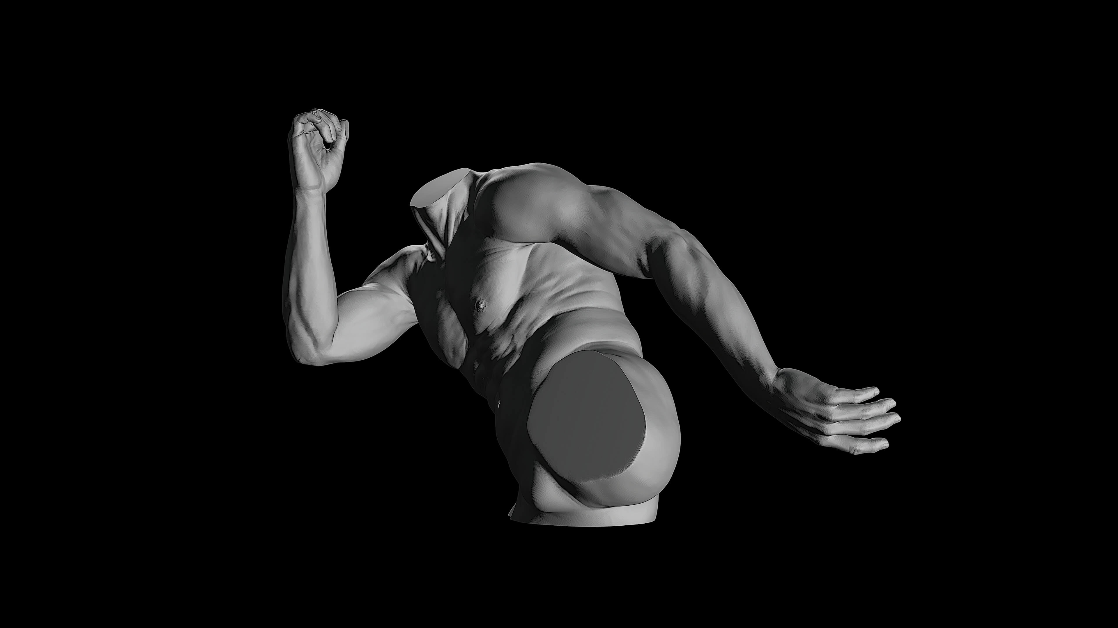 Male Torso With Arms 6 Poses - 3D Model by grihaos001