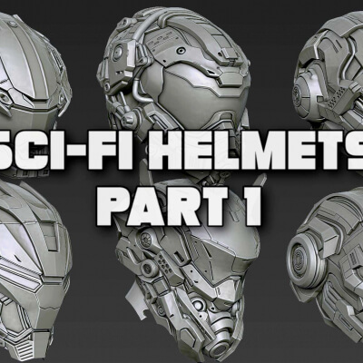 Sci-Fi Helmets Part 1 3D Model by grihaos001