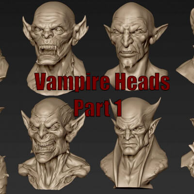 Vampire Heads Part 1 - 3D Model by grihaos001
