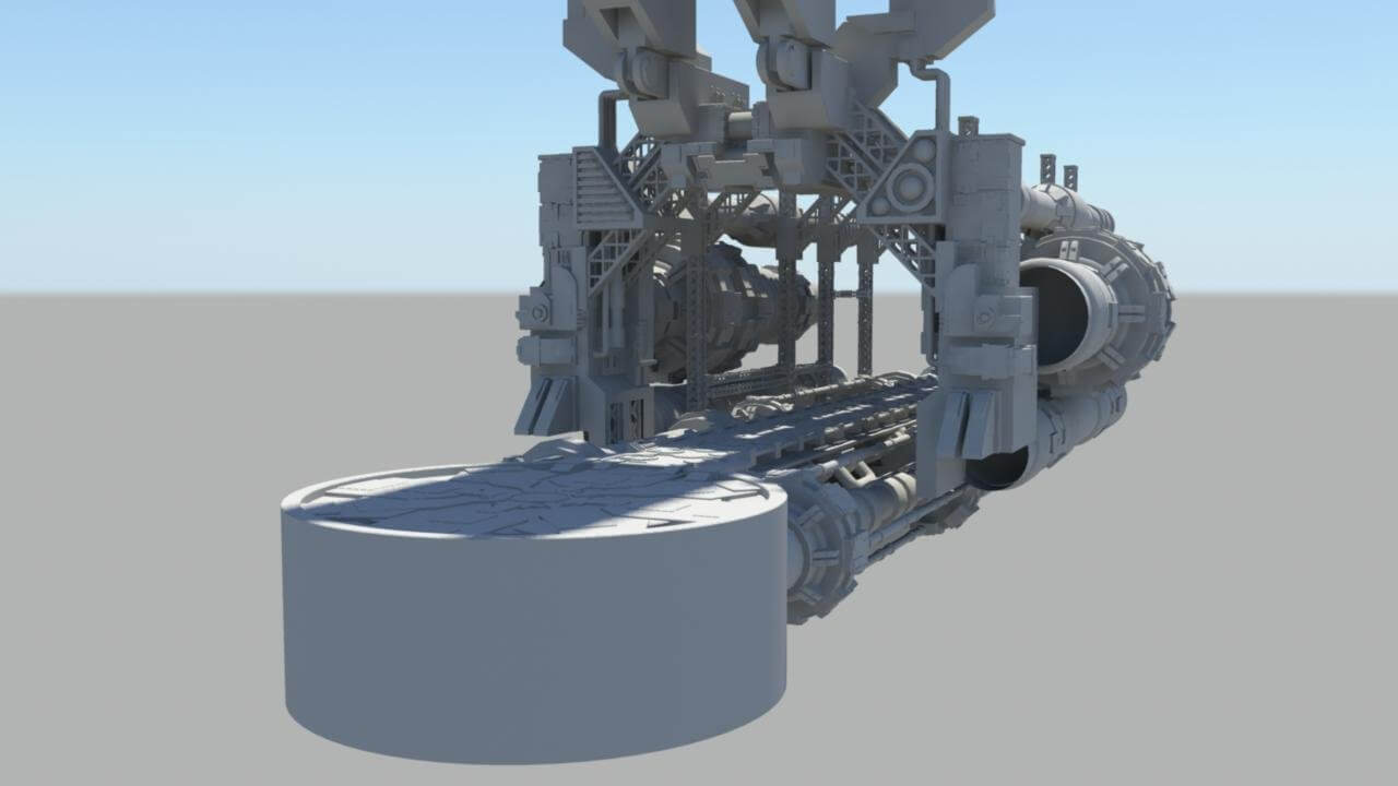 Futuristic Hanger - 3D Model by GrimRenderman