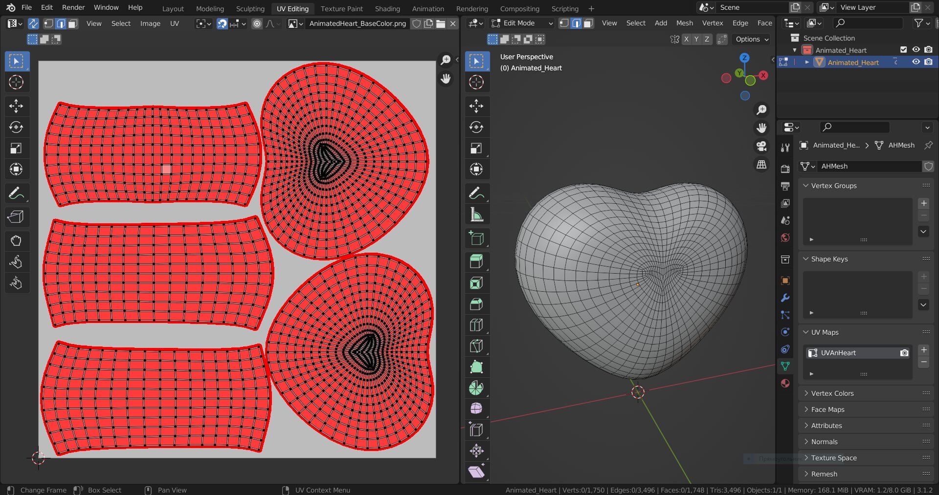 Animated Heart - 3D Model by Grishmanovskij Anton