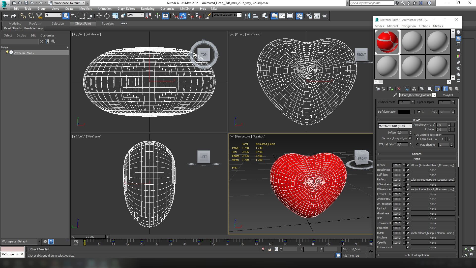 Animated Heart - 3D Model by Grishmanovskij Anton