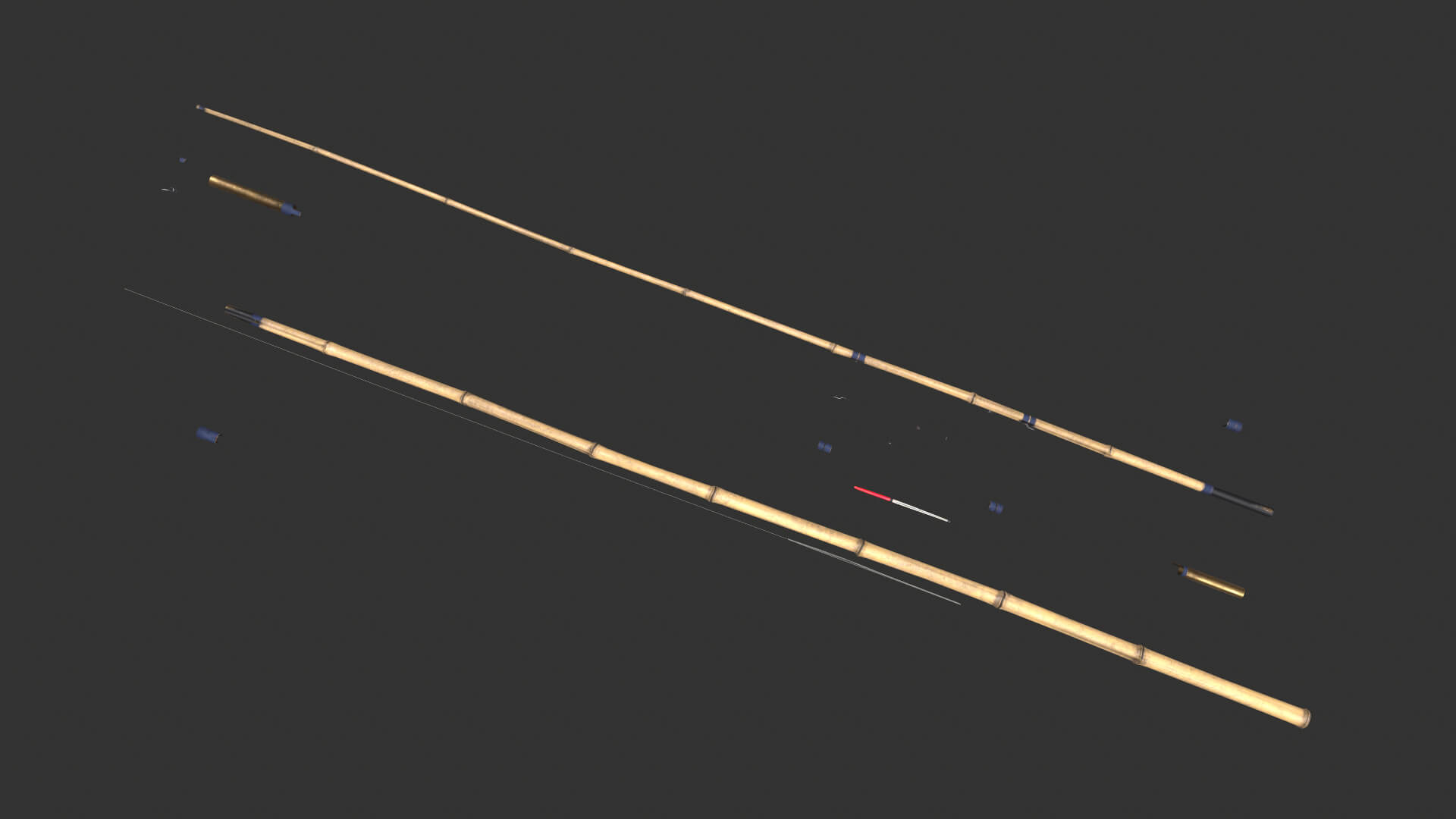 Bamboo Fishing Rod - 3D Model by Grishmanovskij Anton