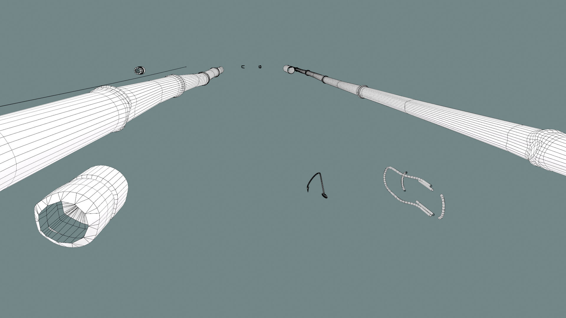 Bamboo Fishing Rod - 3D Model by Grishmanovskij Anton